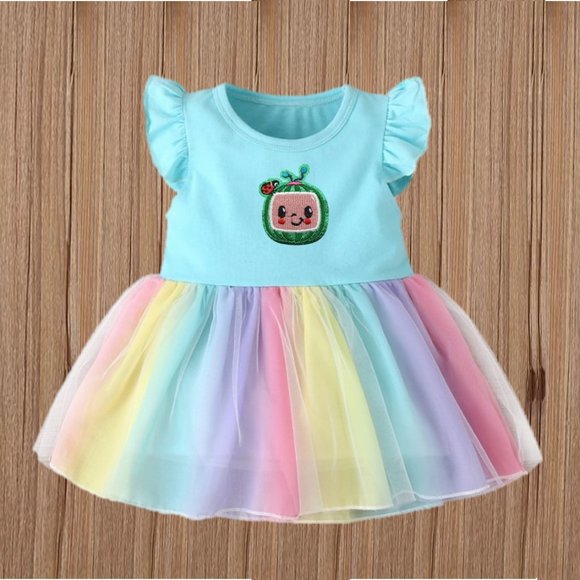 Dresses | Pastel Cocomelon Rainbow Blue Dress Clothes Outfit Birthday ...